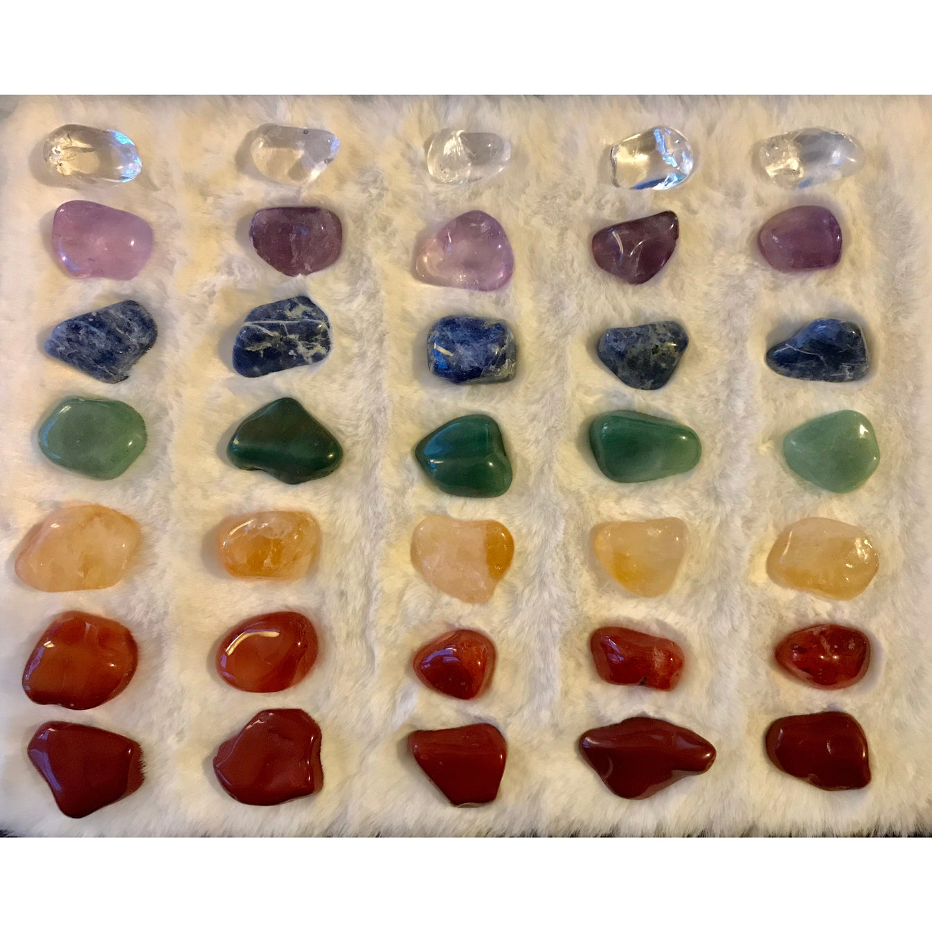 Chakra Crystal Set of 7 Tumbled Crystals to Harmonize, Balance and Ali ...